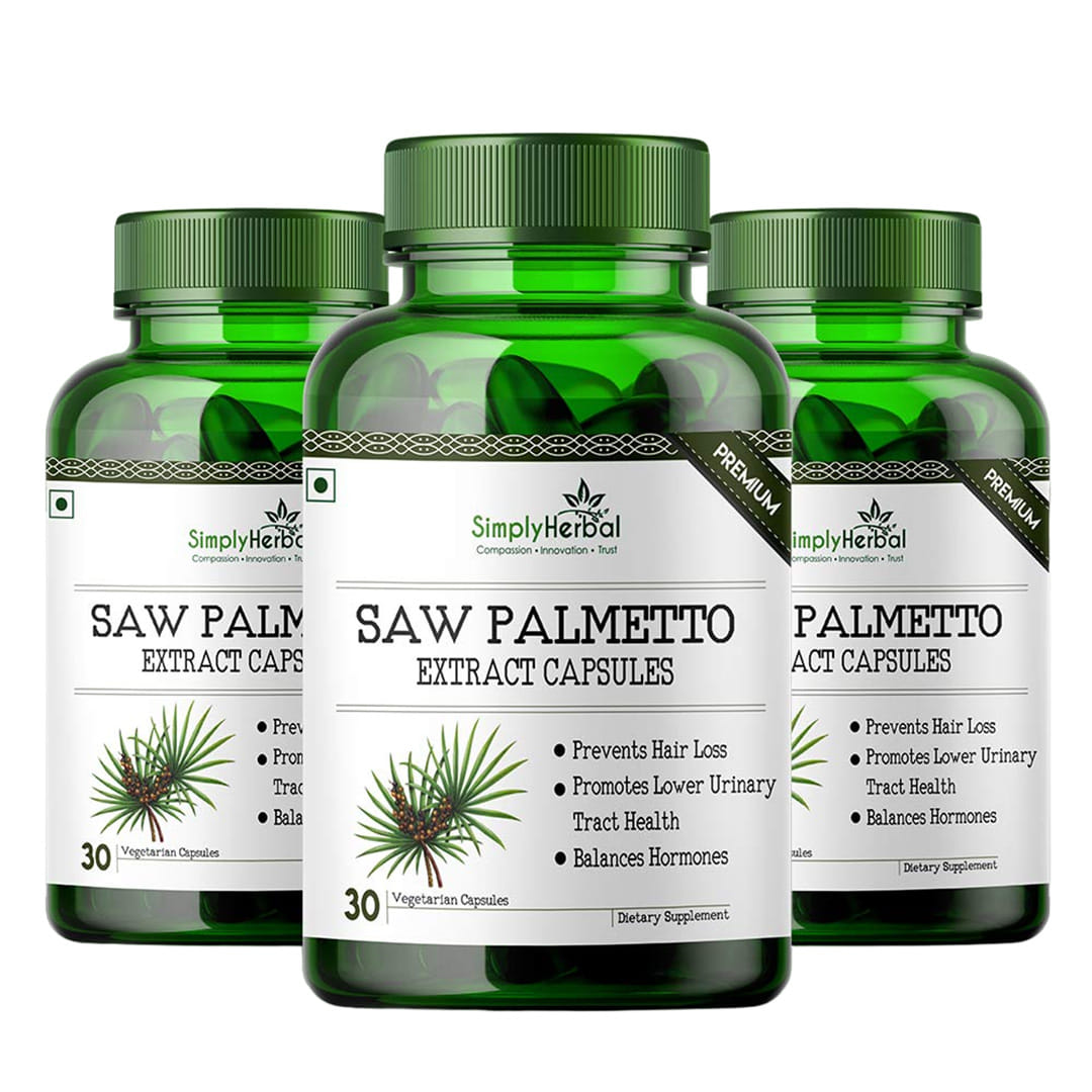Simply Herbal 100% Pure Saw Palmetto Serenoa Repens Extract 30 veg ...