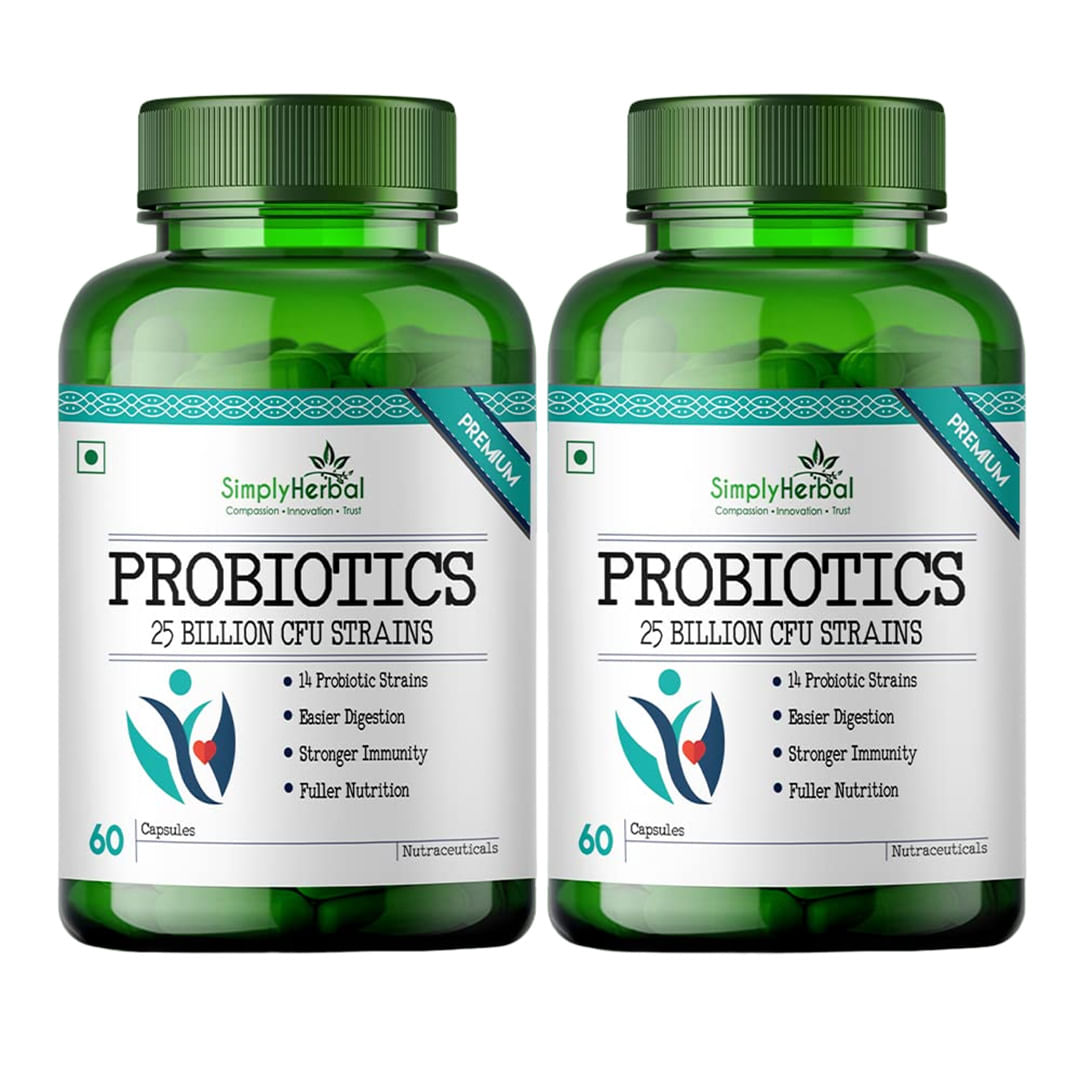 Simply Herbal Probiotics Supplement capsule 25 Billion with 14 ...