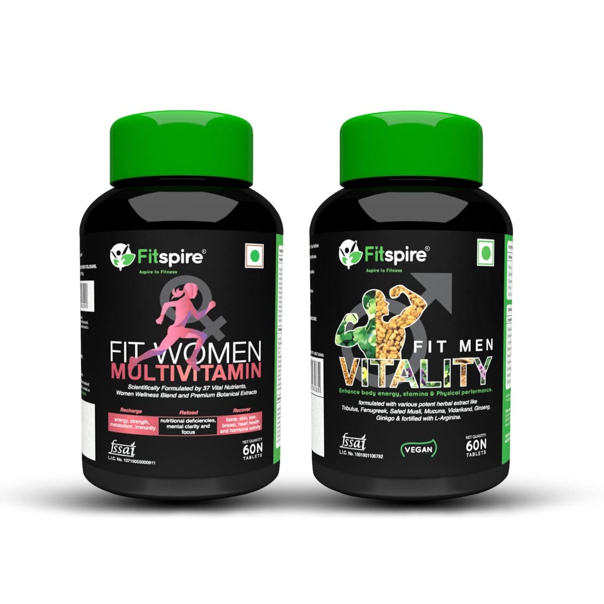 Fitspire Fit Women Multivitamin Tablets and Men Vitality Tablets ...