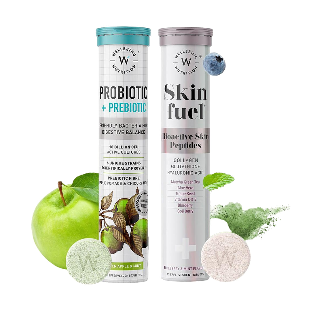 Wellbeing Nutrition Daily Probiotic + Prebiotic& Skin Fuel | 36 ...