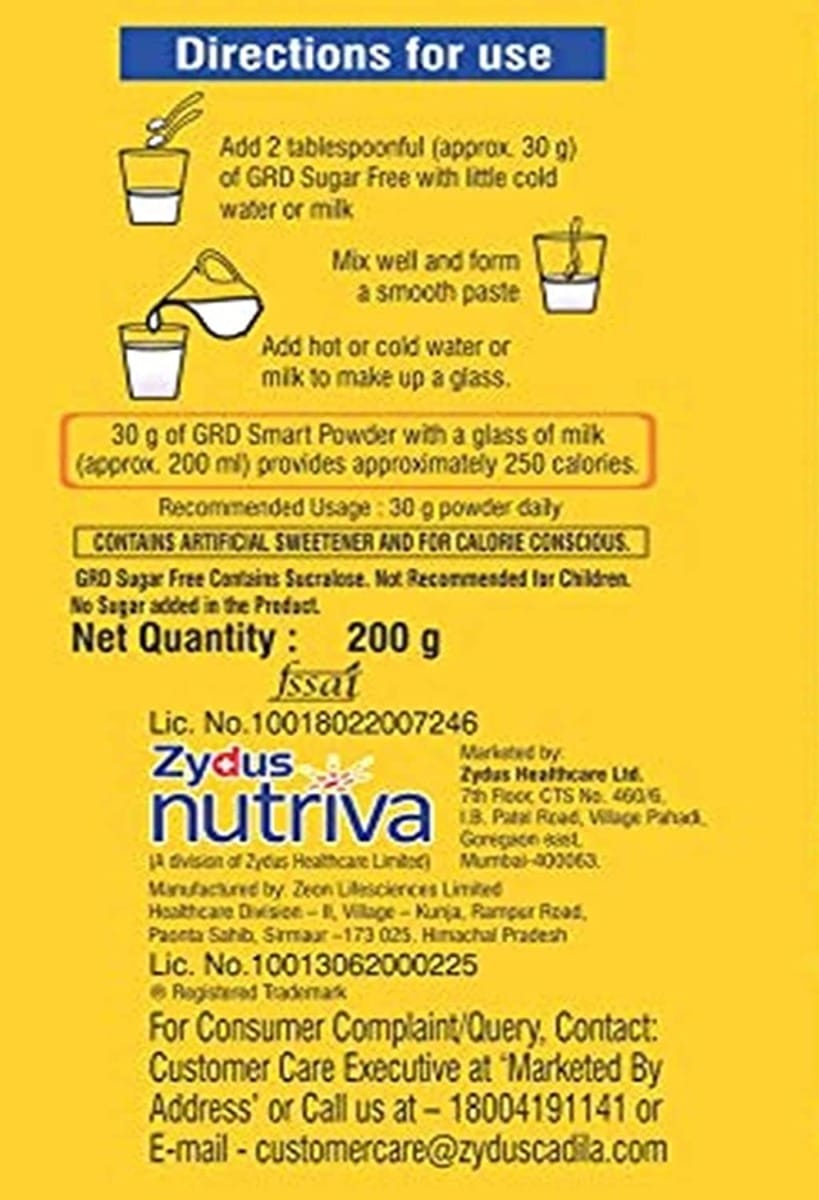 GRD Smart Chocolate Flavoured Superior Whey protein powder with DHA ...