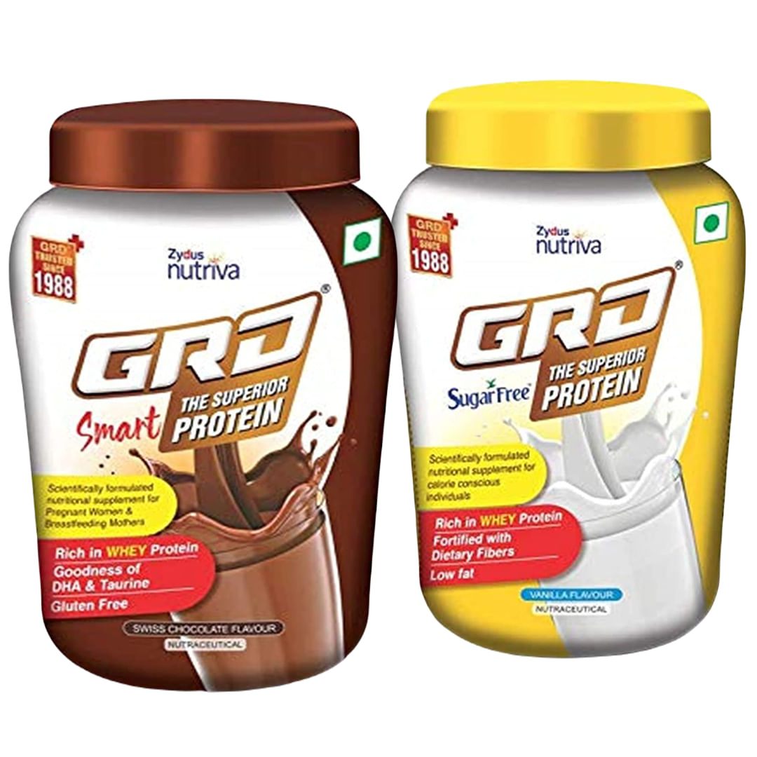 GRD Smart Chocolate Flavoured Superior Whey protein powder with DHA ...