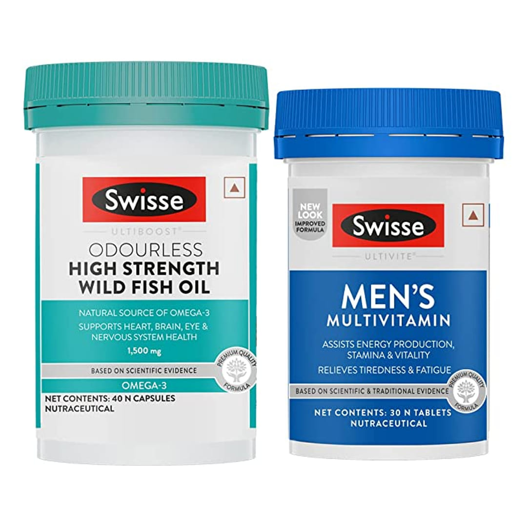 Swisse Men's Health Combo - Mens Multivitamin (30 tablets) & Fish Oil (40 tablets)