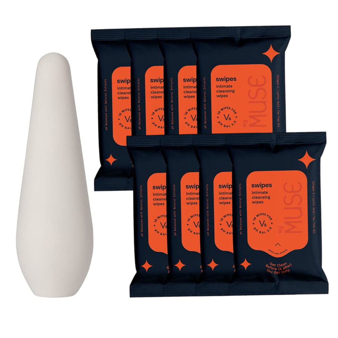 MYMUSE Swipes Cleansing Wipes For Women Pack of 8 (8V) & Pulse Personal ...