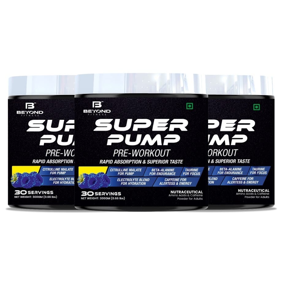 Beyond Fitness Super Pump 300gm Pre Workout with 200mg Caffeine, 3000mg ...