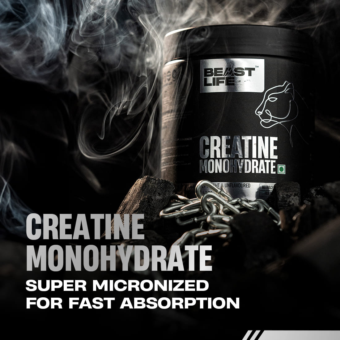 BeastLife Super Micronized Creatine Monohydrate Unflavoured 100G ...