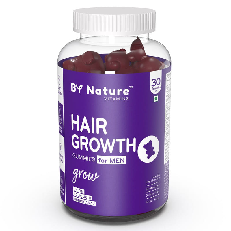 By Nature Hair Growth Gummies for Men with Biotin, Folic acid ...