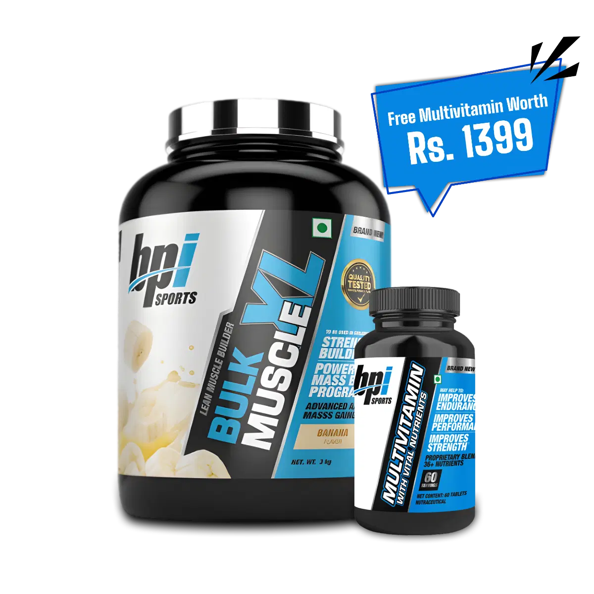 BPI Bulk Muscle XL |Gain Weight, Post|Workout, 50g Protein, 144g Carb ...