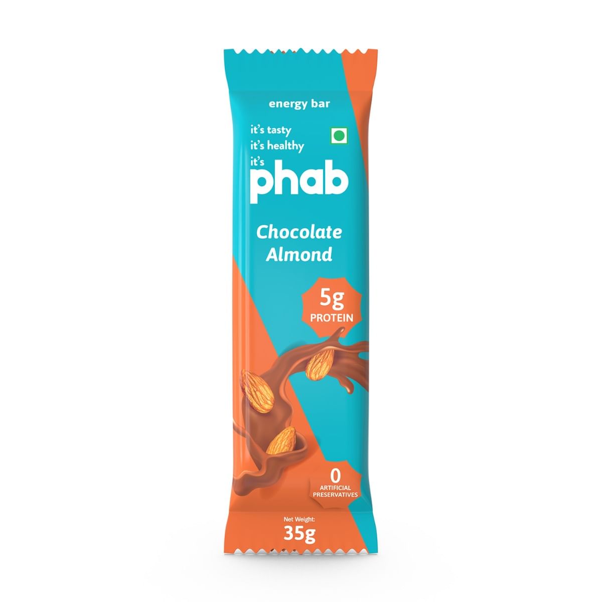Phab Energy Bar - Chocolate Almond - 35gms Pack of 6