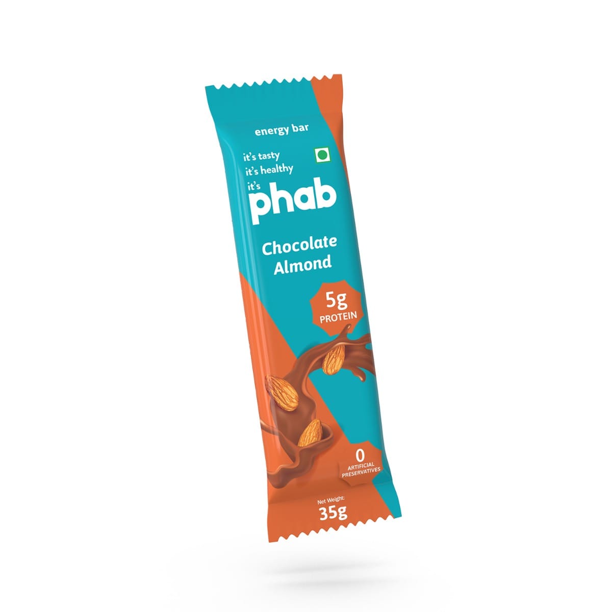 Phab Energy Bar - Chocolate Almond - 35gms Pack of 6