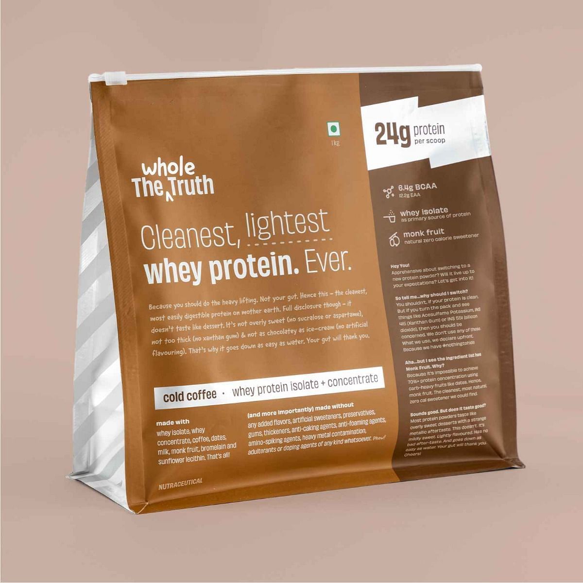 The Whole Truth Whey Protein Isolate+Concentrate | Cold Coffee 1 kg (2. ...