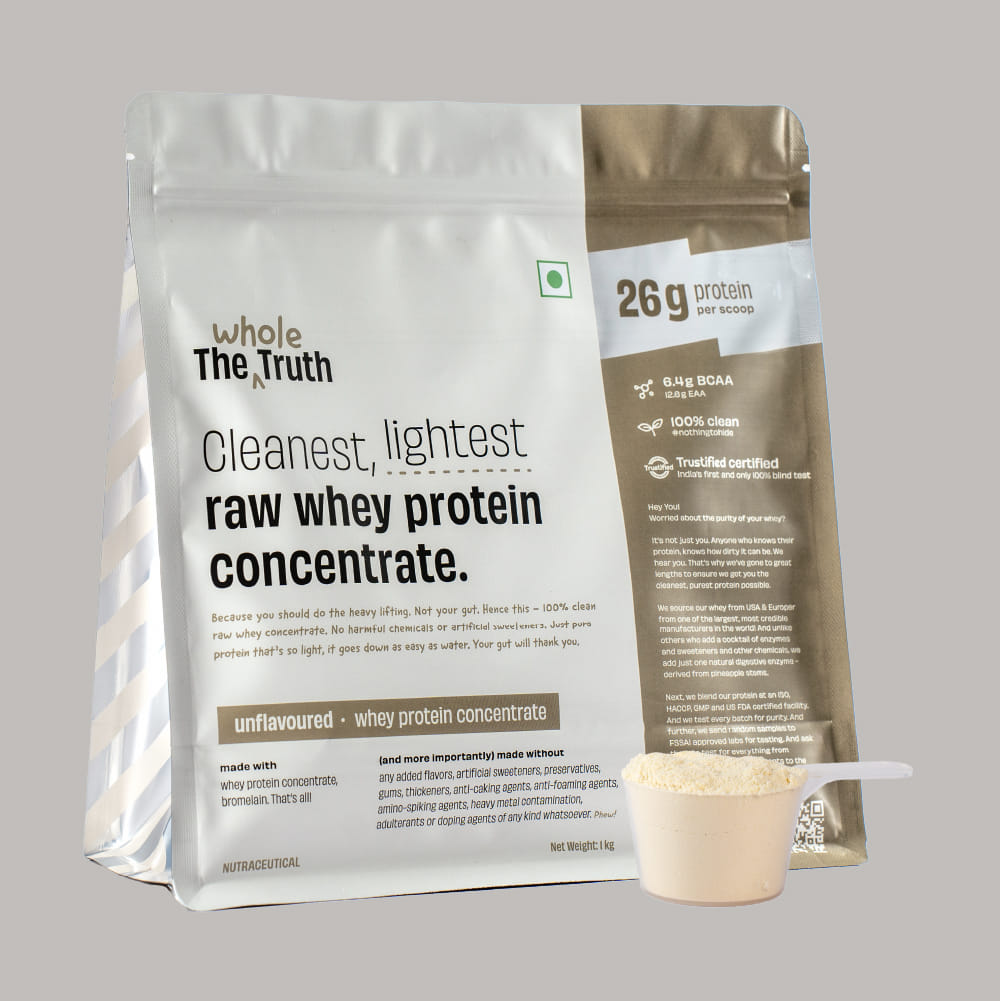 The Whole Truth Whey Protein Concentrate 1Kg | 28 Serving | Unflavoured ...