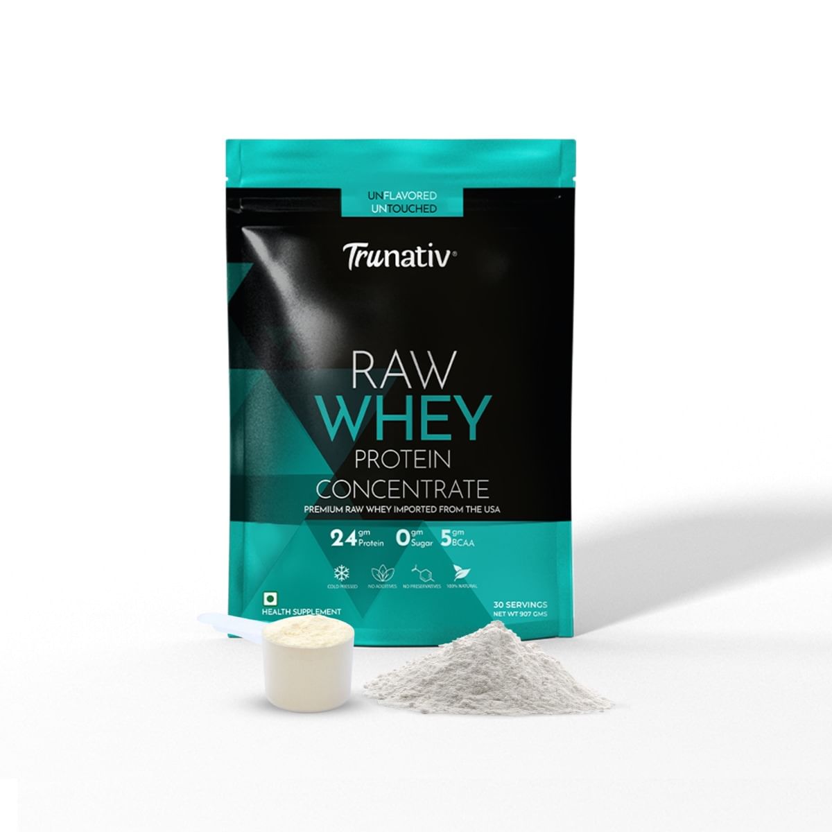 TruNativ Raw Whey Protein Concentrate Powder 907g | 24 gm Protein | 5 ...