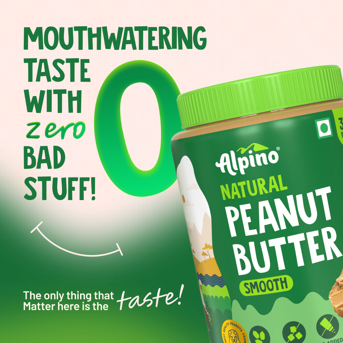ALPINO 30g High Protein Natural Peanut Butter Smooth 2kg (1kg, Pack of ...