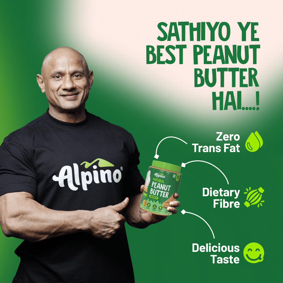 ALPINO 30g High Protein Natural Peanut Butter Crunch 2kg (1kg, Pack of ...