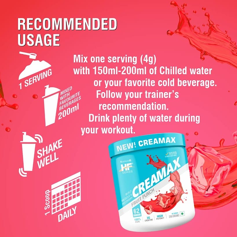 HF Series Creamax Flavoured Creatine Monohydrate (250g,Fruit Punch)