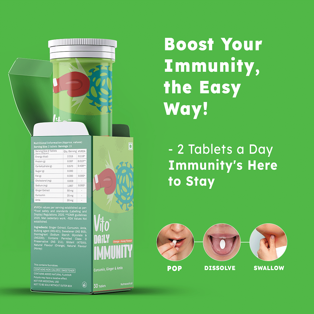 Vito Daily Immunity - Curcumin, Ginger & Amla Tablets for Improved ...