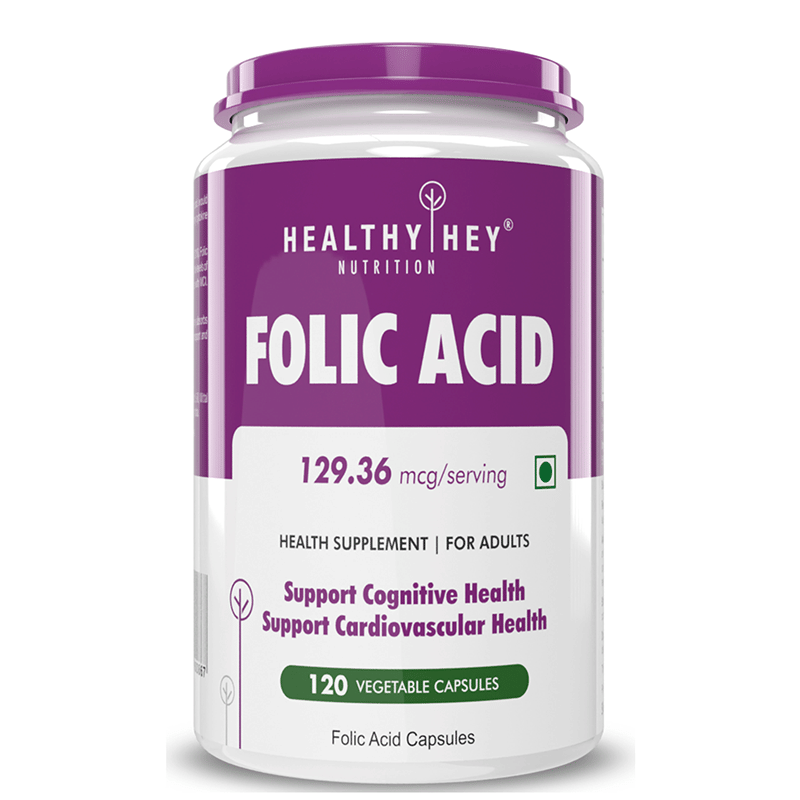 Healthyhey Nutrition Folic Acid - 120 Veg Capsules