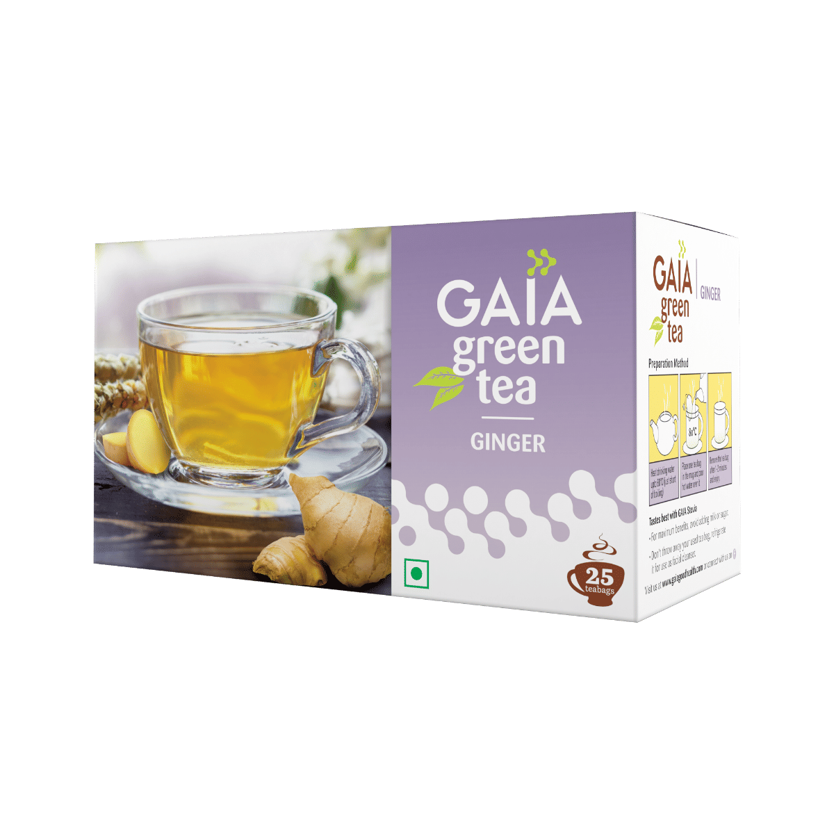 Gaia Green Tea + Ginger-25 Tea Bags