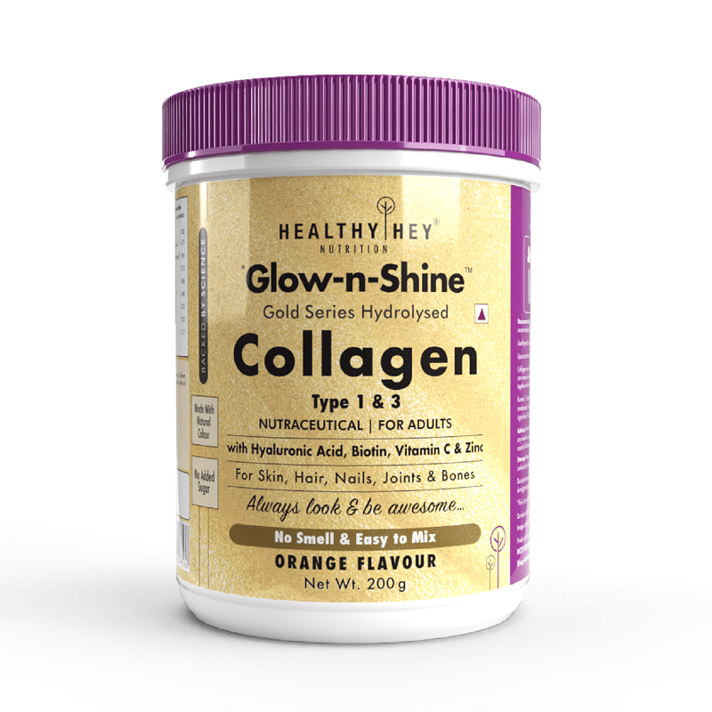 HealthyHey Nutrition Skin Support - Glow-n-Shine Collagen Power 200g ...