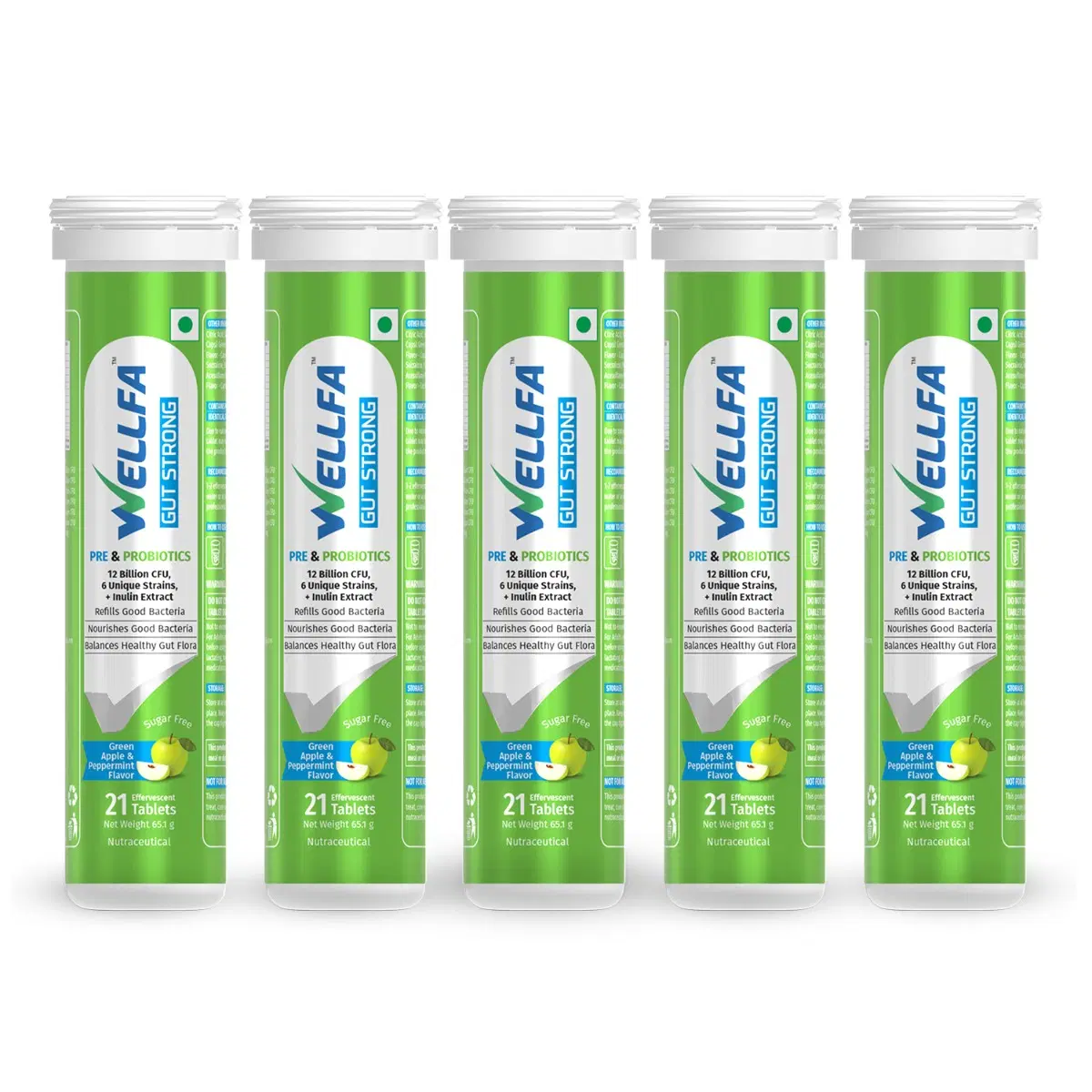 WELLFA GUT STRONG | Pre & Probiotic for Gut Health - 21 Effervescent ...