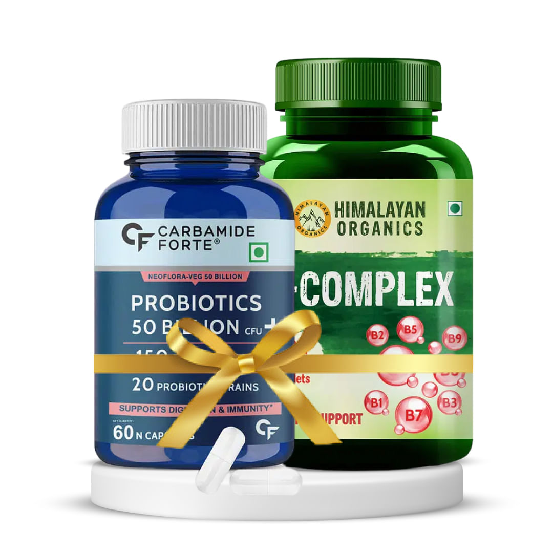 Cognitive Wellness & Gut Harmony Bundle | Himalayan Organics B- Complex Supplement to Support ...