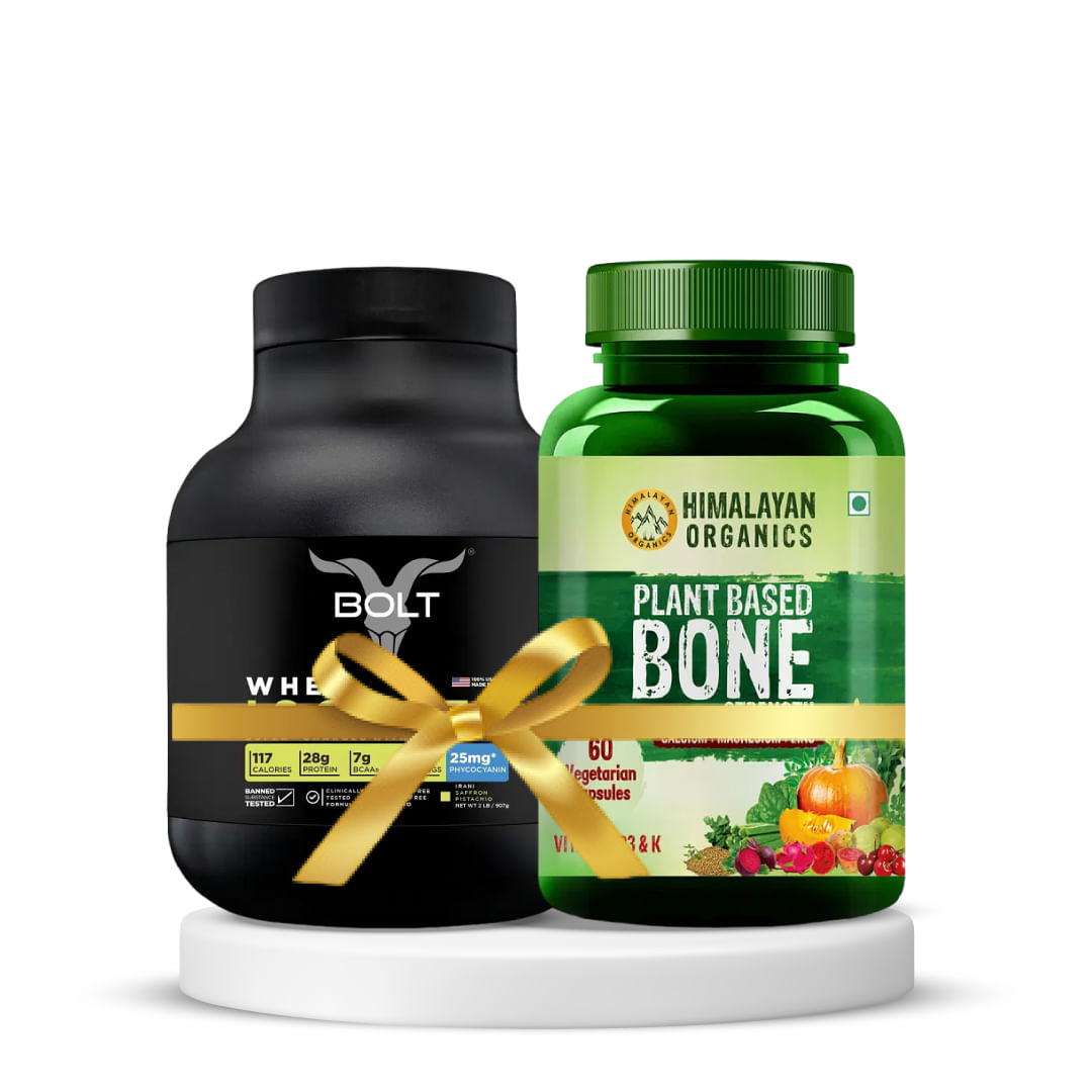 Bolt Whey Isolate Protein 2 lb, 907g (Irani Saffron Pistachio) & Himalayan Organics Calcium ...