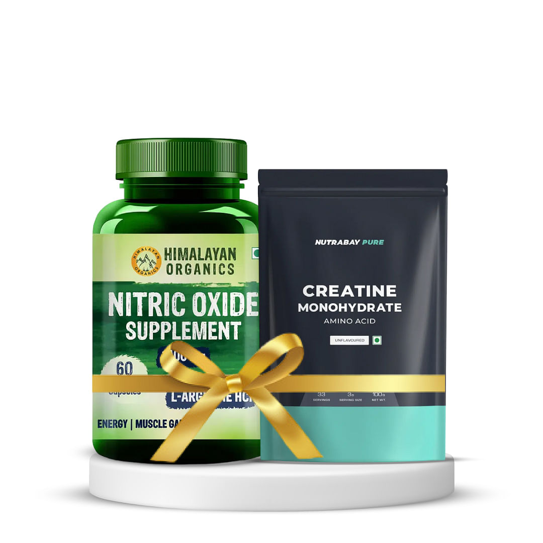 Himalayan Organics Nitric Oxide 1400mg 60 Veg Capsules And Nutrabay Pure
