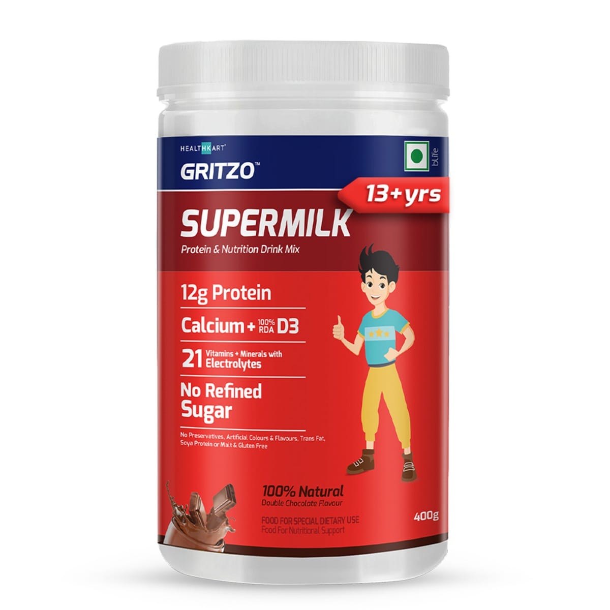 Gritzo Supermilk Daily Nutrition(13+Y Teen Athletes),12G Protein With ...