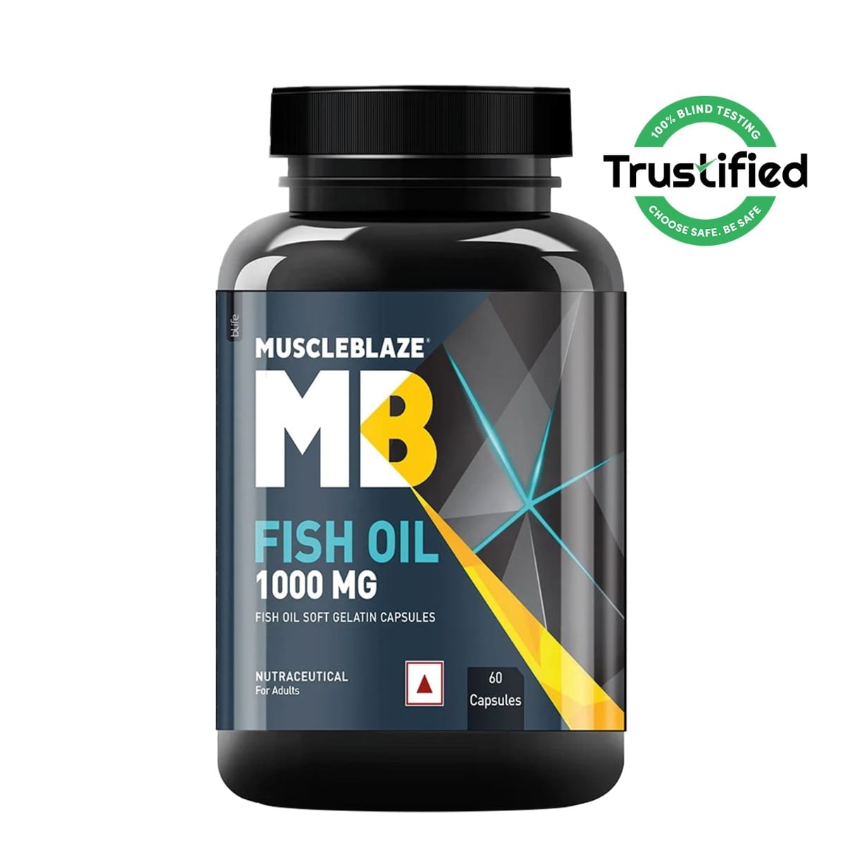 MuscleBlaze MB Fish Oil 1000mg | 60 Capsules | Muscle | Brain | Heart