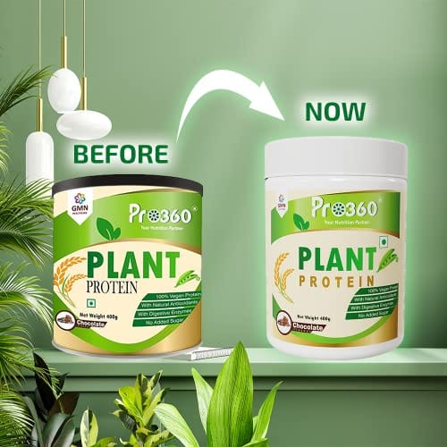 Pro360 Plant Based High Protein Powder (75g protein per 100g) for Men and Women, Lactose Free ...