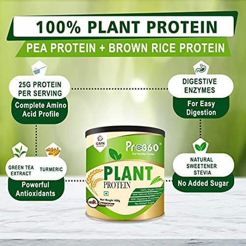 Pro360 Plant Based High Protein Powder (75g protein per 100g) for Men ...