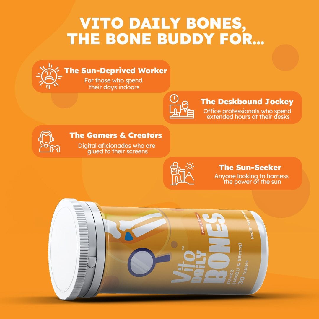 Vito Daily Bones - Vitamin D3 + K2 Flavoured Mints for Strong Bones ...