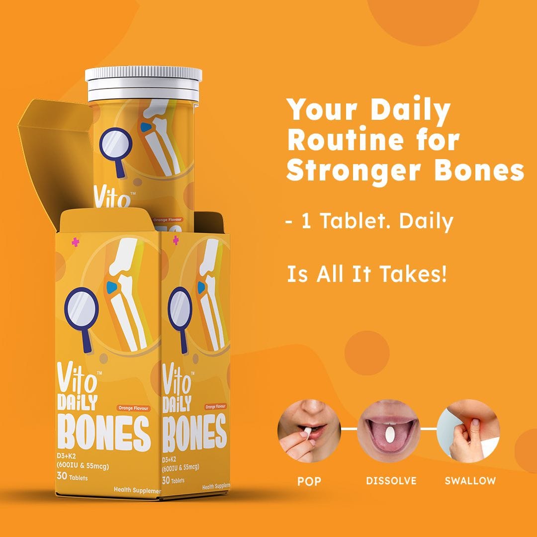 Vito Daily Bones - Vitamin D3 + K2 Flavoured Mints for Strong Bones ...