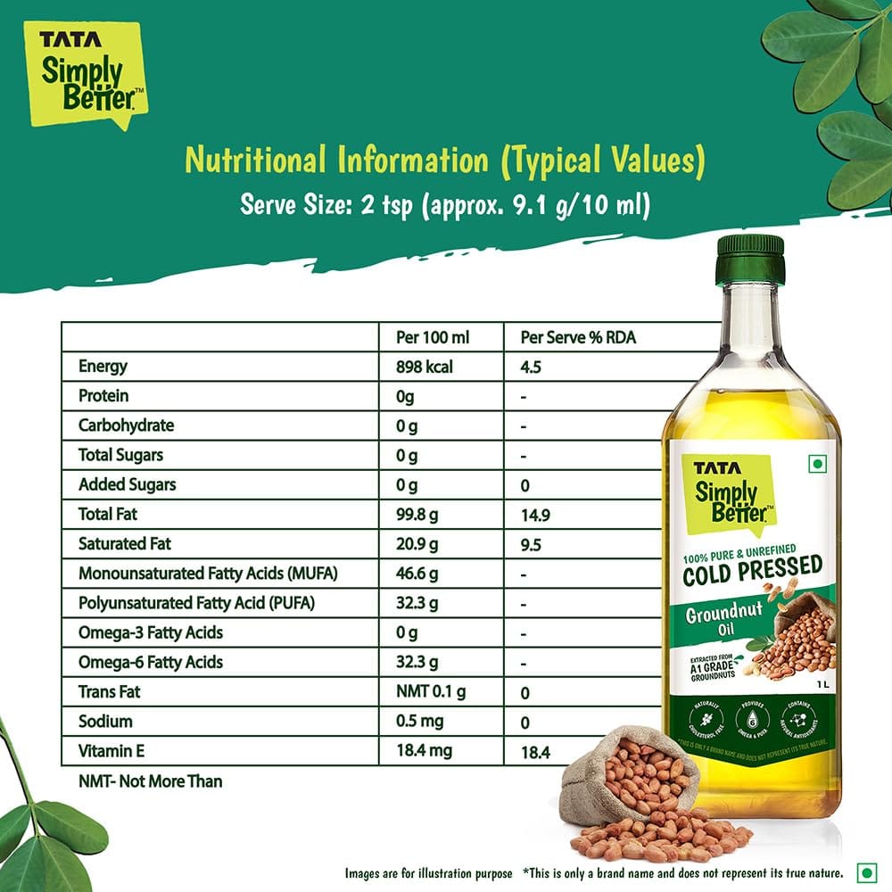 Tata Simply Better Coldpressed Groundnut Oil - 1L