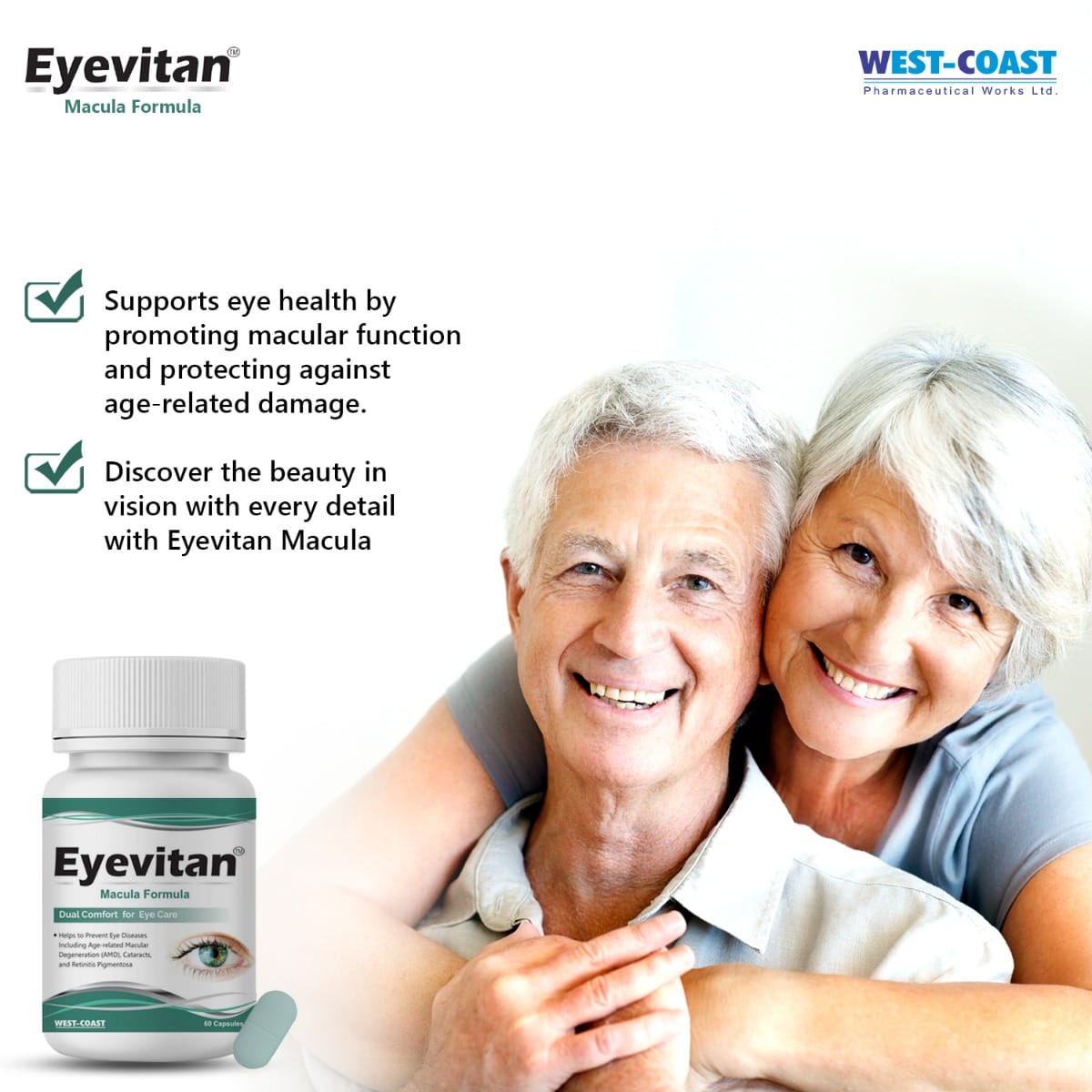 Westcoast Eyevitan Macula Formula Dual Comfort for Eye Care, Reduces ...