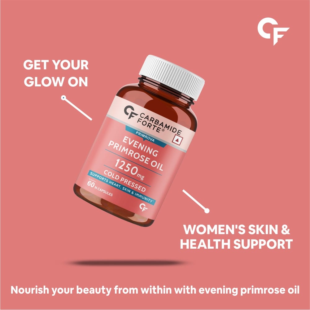 Carbamide Forte Evening Primrose Oil Capsules 1250mg - 100% Pure & Cold ...