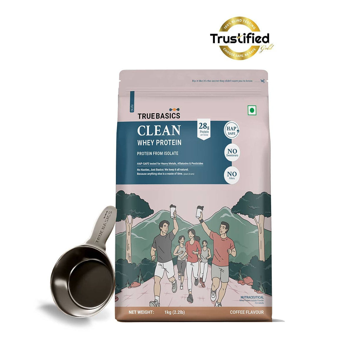 TrueBasics Clean Whey 100% Protein Isolate Powder (Coffee, 1kg) | 28g ...
