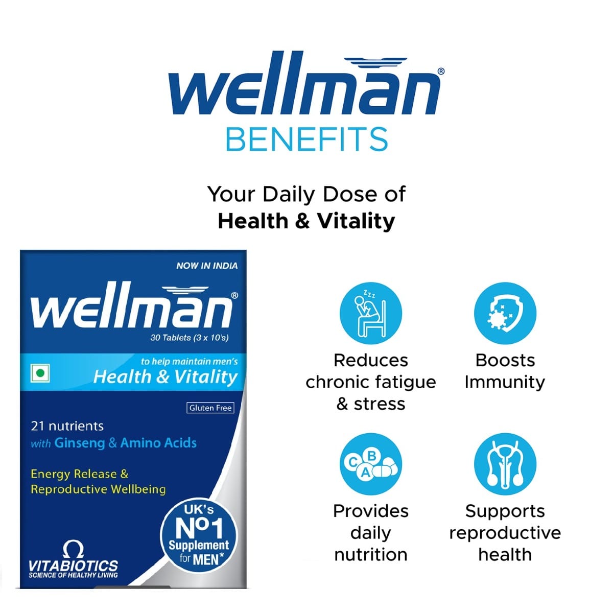 Wellman - Health Supplements (21 Essential Vitamins and Minerals, With ...