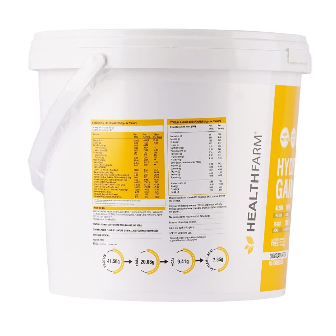Healthfarm Hydro Gain Pure Whey Protein isolate concentrate milk ...