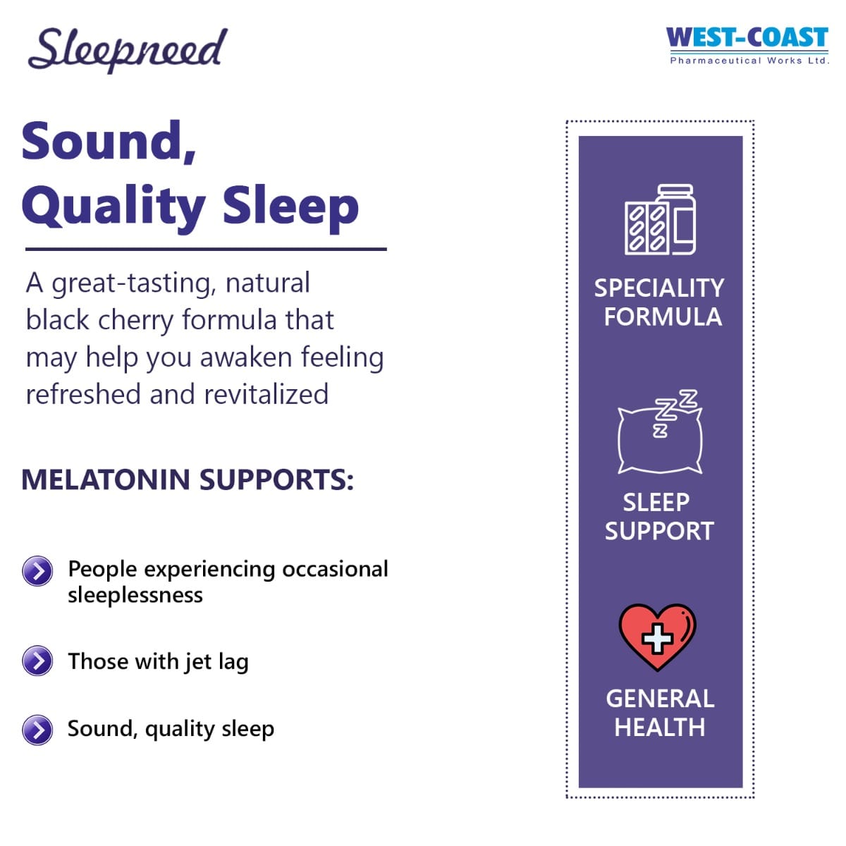 Westcoast Sleepneed Melatonin syrup | Formulated to Promote Peaceful ...
