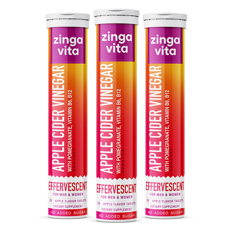 Zingavita Apple Cider Vinegar Effervescent Tablets 60 Count, With ACV ...