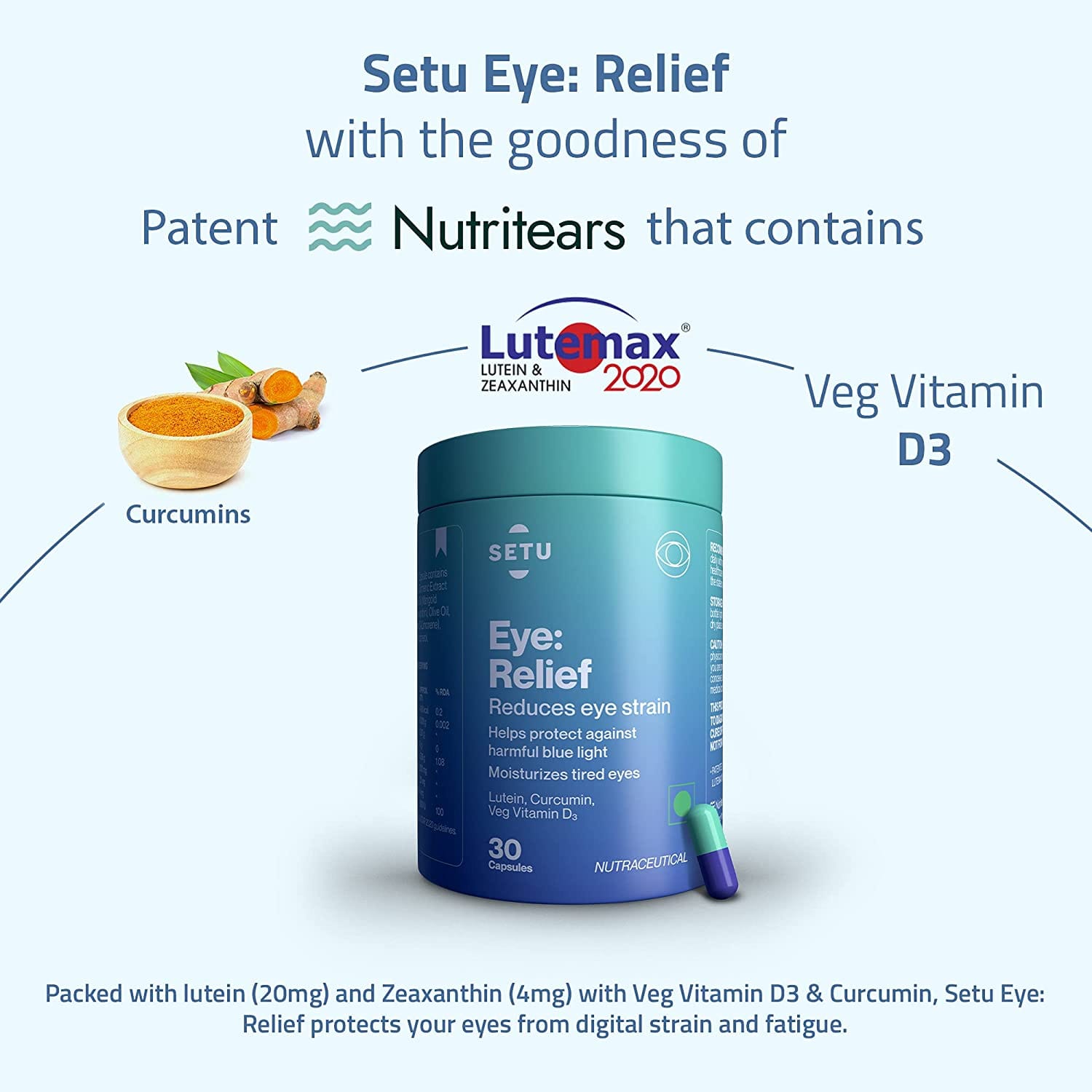 Setu Eye: Relief Plant Based Eye Vitamin For Adults | Patented Lutemax ...