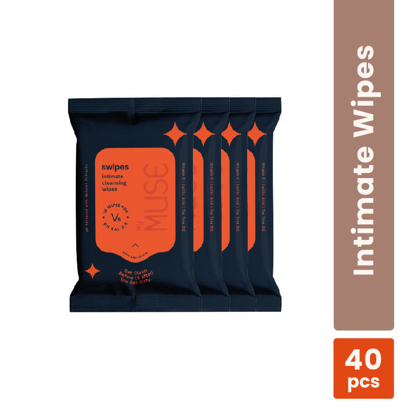 MyMuse Swipes pH-balanced Intimate Wipes For Women (4 x 10 wipes)