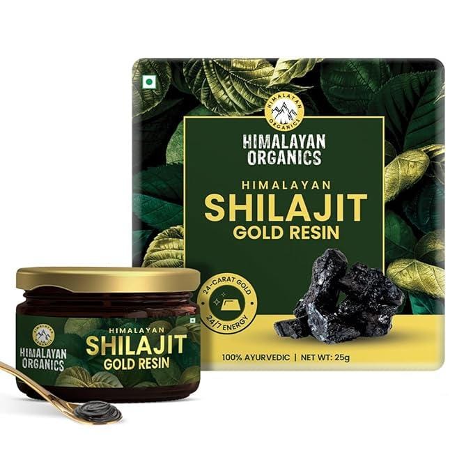 Himalayan Organics Shilajit Gold Resin - 25g | Contains 24 Carat Gold ...