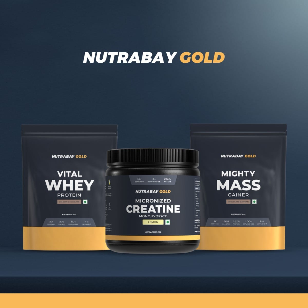 Nutrabay Gold Micronised Creatine Monohydrate 250g | 62 Serving | Lemon ...