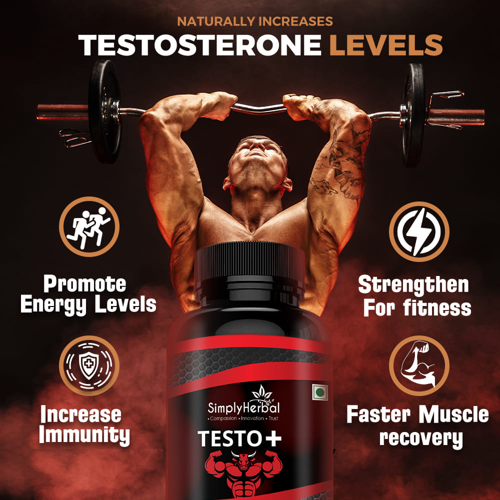 Simply Herbal Testosterone Booster Supplement Capsules - 60 Capsules
