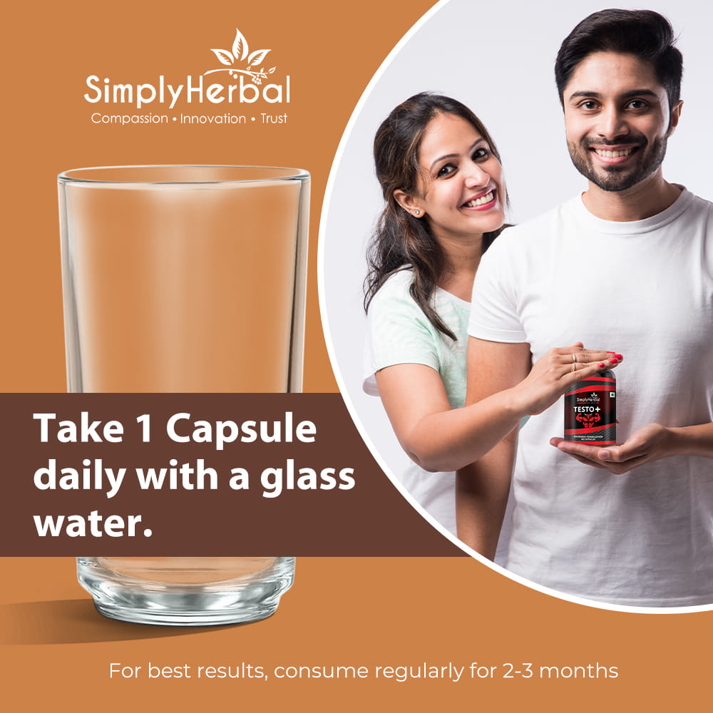 Simply Herbal Testosterone Booster Supplement Capsules - 60 Capsules