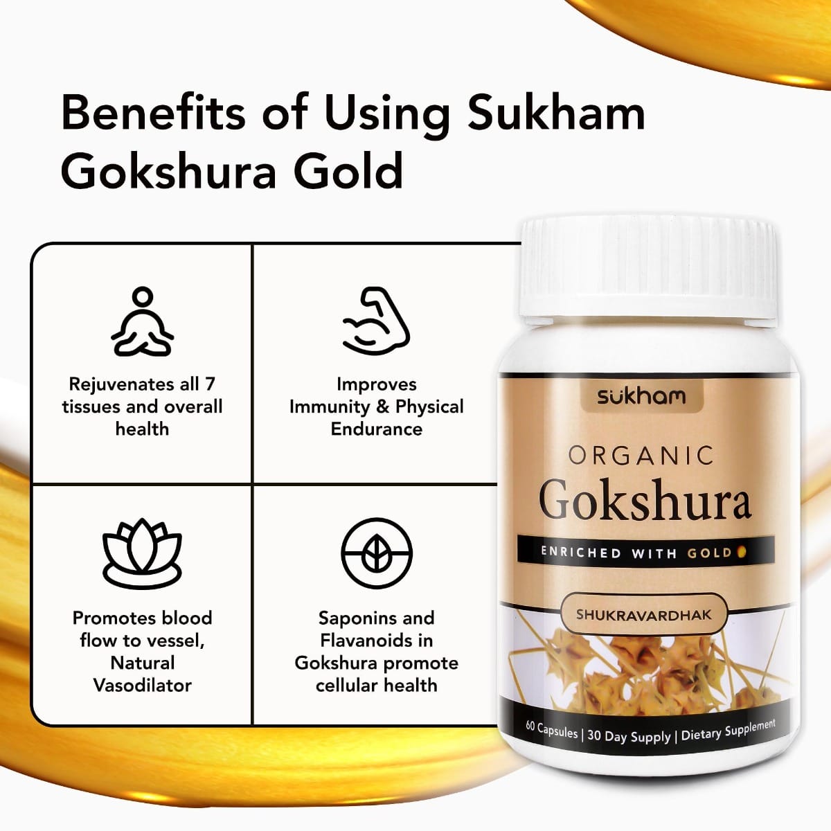Sukham 60 Gokshura Tablets | Tribulus Terrestris | Highly Concentrated ...
