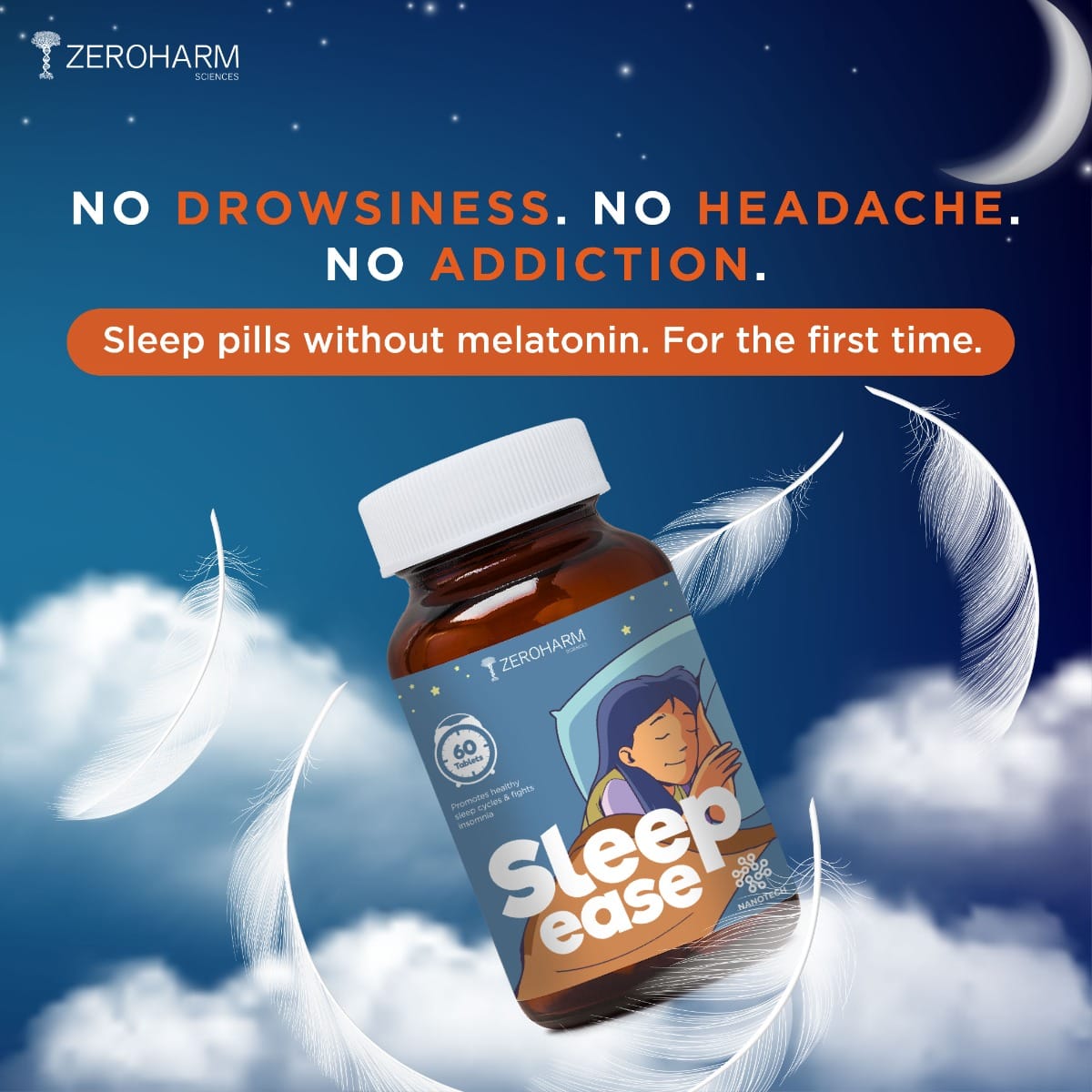 ZEROHARM Sleep Ease tablets | Calmness and nerve relaxation | Sleep ...
